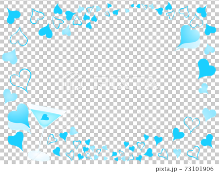Blue heart frame background illustration - Stock Illustration [73101906 ...
