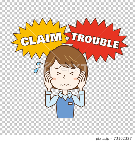 Female office worker having trouble dealing... - Stock Illustration ...