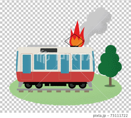 Vector illustration of a train in a fire - Stock Illustration [73111722 ...
