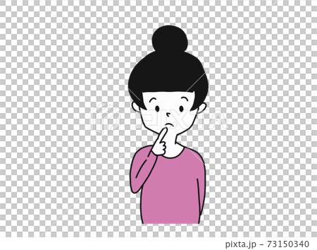 モノクロ 女の子 困り顔羨ましいのイラスト素材 [73150340] - PIXTA