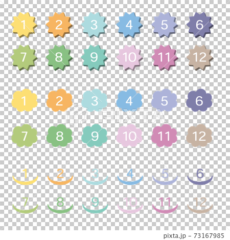 Numeric icon set 1-12 - Stock Illustration [73167985] - PIXTA