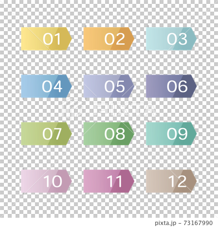Numeric icon set 1-12 - Stock Illustration [73167990] - PIXTA