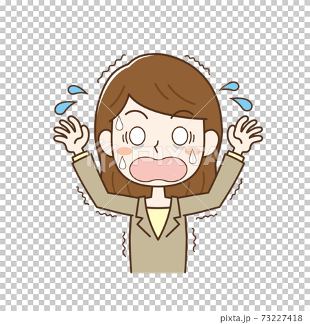 A woman trembling with fear - Stock Illustration [73227418] - PIXTA