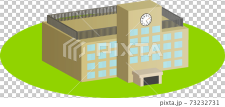 Three-dimensional school illustration seen from... - Stock Illustration ...