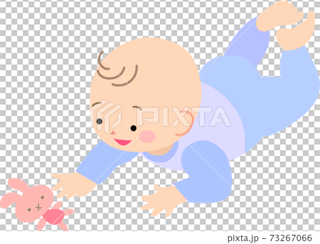 Baby boy playing on his back - Stock Illustration [73267066] - PIXTA