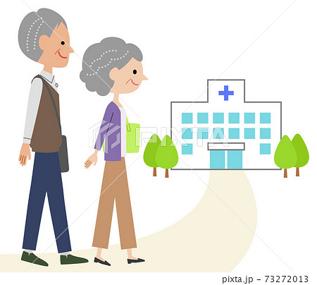 病院に通院するシニア夫婦のイラスト素材 [73272013] - PIXTA