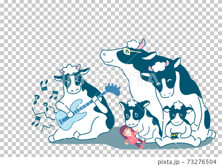 Ox family, dad, mom, brother, sister, baby,... - Stock Illustration ...