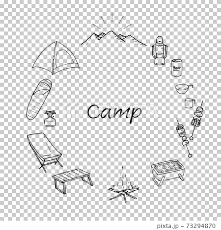 Camp line art frame - Stock Illustration [73294870] - PIXTA