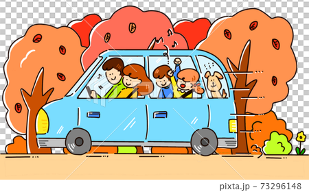 Family drive in the fall - Stock Illustration [73296148] - PIXTA