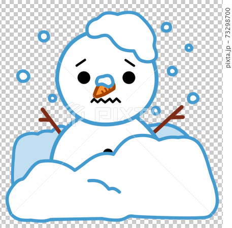 Snowman heavy snowfall illustration - Stock Illustration [73298700] - PIXTA