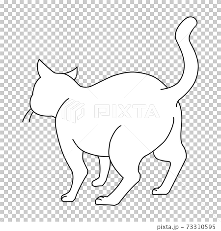 Back view of white cat - Stock Illustration [73310595] - PIXTA