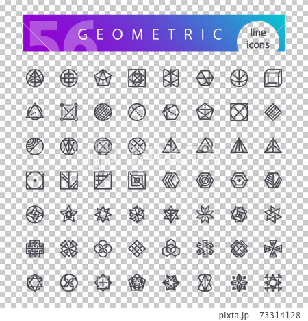 Geometric Symbols Line Icons Set - Stock Illustration [73314128] - PIXTA