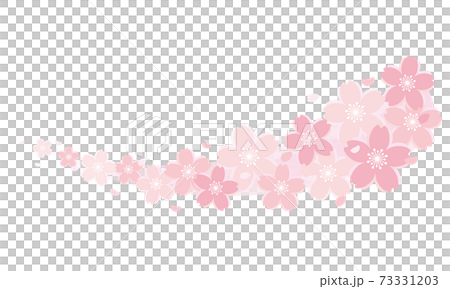 Sakura wave material Sakura Fubuki curve... - Stock Illustration ...