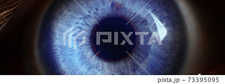 Human blue eye with light straight on itの写真素材 [73395095] - PIXTA