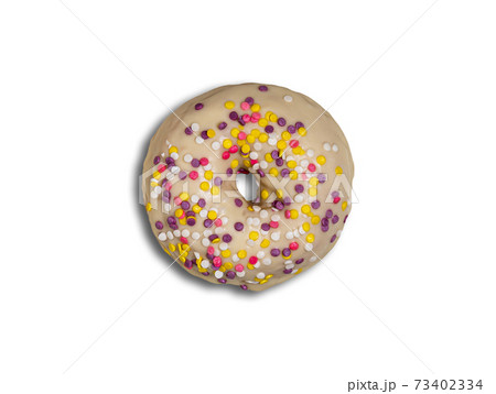 Colorful doughnut with shadow isolated on whiteの写真素材 [73402334] - PIXTA