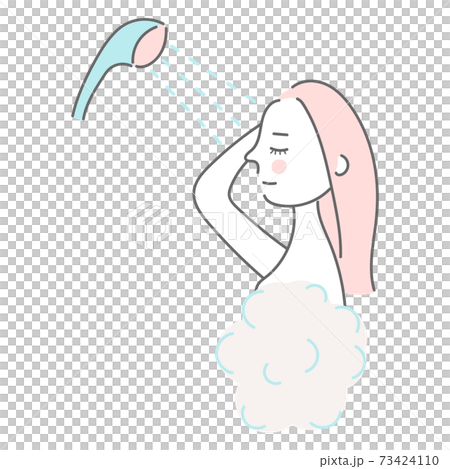 A woman taking a shower - Stock Illustration [73424110] - PIXTA