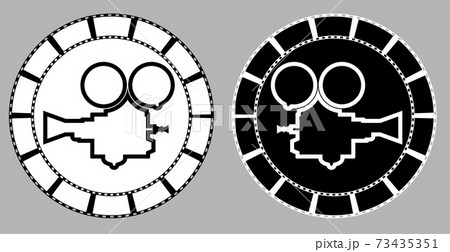 vintage camcorder logo. Filming a movie on...のイラスト素材 [73435351] - PIXTA
