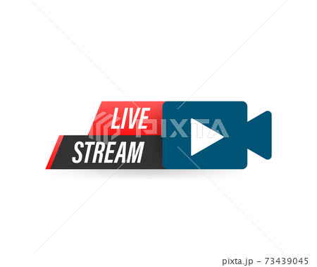 Live streaming logo - red vector design element...のイラスト素材 [73439045 ...