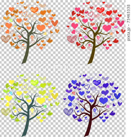Cute heart symbol tree set - Stock Illustration [73463338] - PIXTA