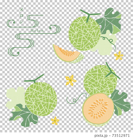 Illustration of melon / Tenugui style /... - Stock Illustration ...