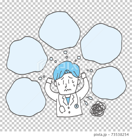 A troubled doctor balloon hand-painted - Stock Illustration [73538254 ...