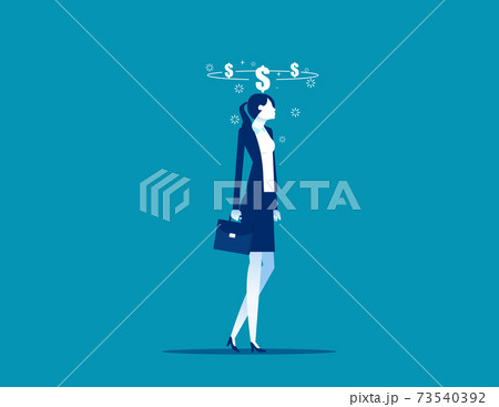 Business woman drunk money. Business dizzy conceptのイラスト素材 [73540392 ...