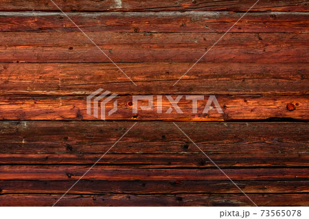 Horizontal boards of dark color, wall, texture.の写真素材 [73565078] - PIXTA