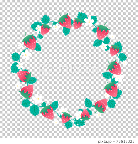 Simple strawberry round frame - Stock Illustration [73615323] - PIXTA