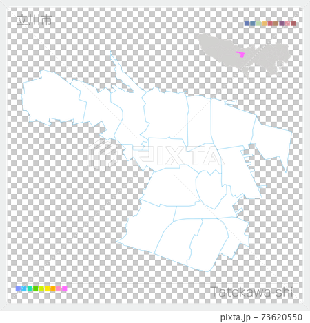 Tachikawa City / Tatekawa-shi / Blank Map (Tokyo) - Stock Illustration ...