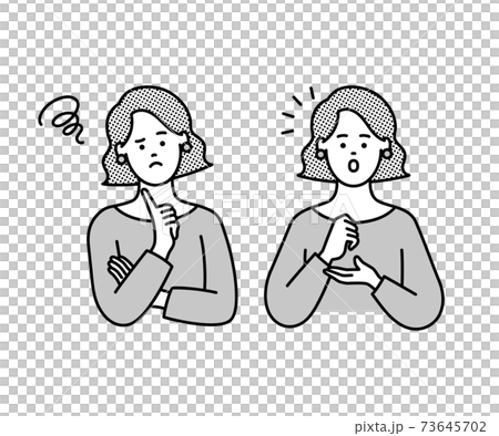 Multiple thinking women vector illustration sets - Stock Illustration ...