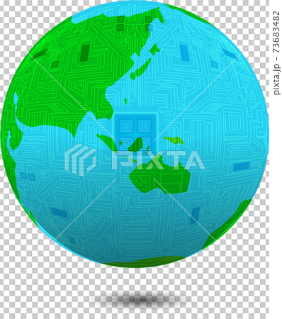 Earth made of electronic circuits - Stock Illustration [73683482] - PIXTA