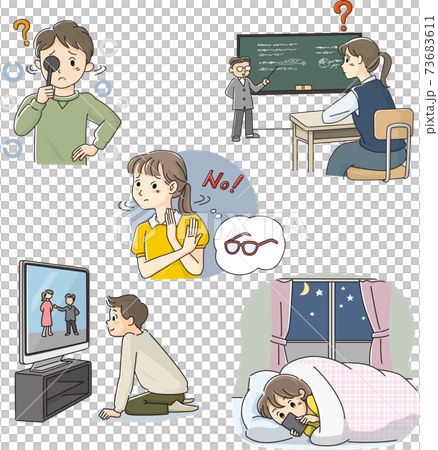 Vision loss in children Vector illustration set - Stock Illustration ...