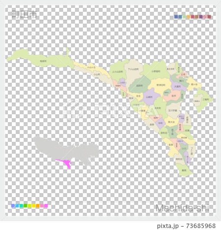 Machida City / Machida-shi / Color coding (Tokyo) - Stock Illustration ...