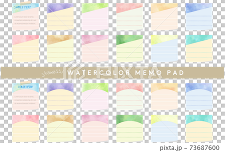 Watercolor touch colorful sticky note - Stock Illustration [73687600 ...