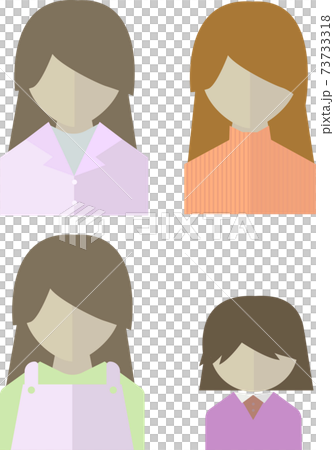 Simple female icon set - Stock Illustration [73733318] - PIXTA