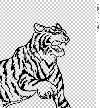 Tiger line art - Stock Illustration [73769051] - PIXTA