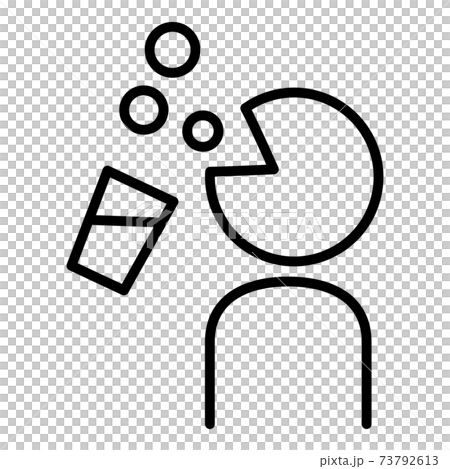 Line art icon pictogram of gargling person - Stock Illustration ...