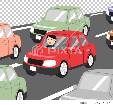 Illustration of a congested road - Stock Illustration [73793047] - PIXTA