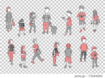 People's daily life simple illustration set - Stock Illustration ...