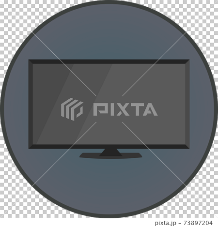 Simple flat-screen TV monitor icon - Stock Illustration [73897204] - PIXTA