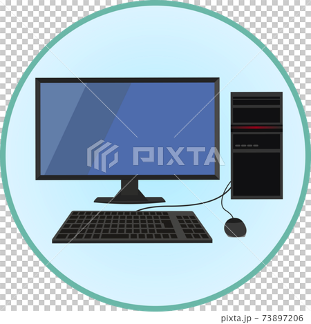 Simple desktop computer icon - Stock Illustration [73897206] - PIXTA