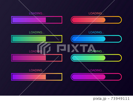 Vector progress loading bar set. Process...のイラスト素材 [73949111] - PIXTA