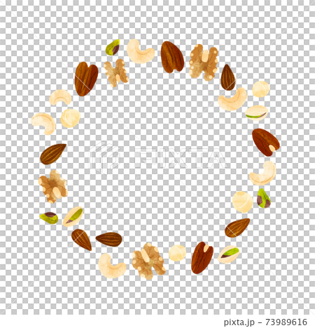 Mixed nuts frame circle - Stock Illustration [73989616] - PIXTA