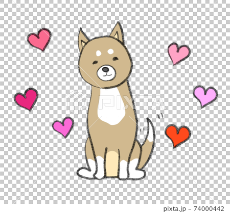 Shiba Inu sitting with a heart symbol - Stock Illustration [74000442 ...