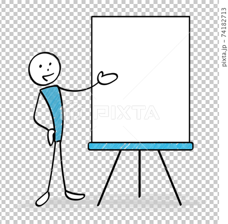 Stickman: A person explaining in front of the... - Stock Illustration ...