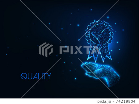 Futuristic premium quality concept with glowing...のイラスト素材 [74219904 ...