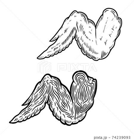 Black And White Chicken Wing Clipart