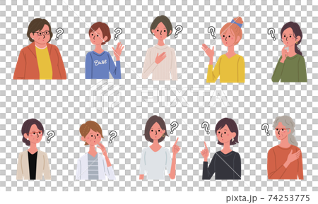 Illustrations of people thinking Multiple women... - Stock Illustration ...