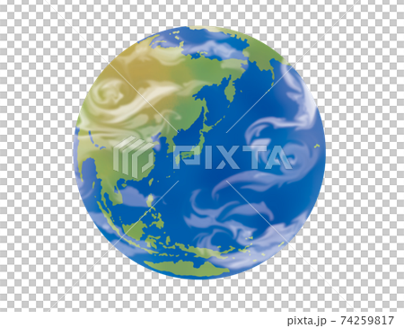 Illustration of the earth centered on Japan - Stock Illustration ...