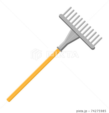 Cartoon rake icon isolated on white background....のイラスト素材 [74275985 ...
